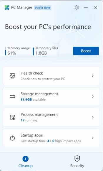 Microsoft PC Manager: a app que dá velocidade ao seu PC! | Leak