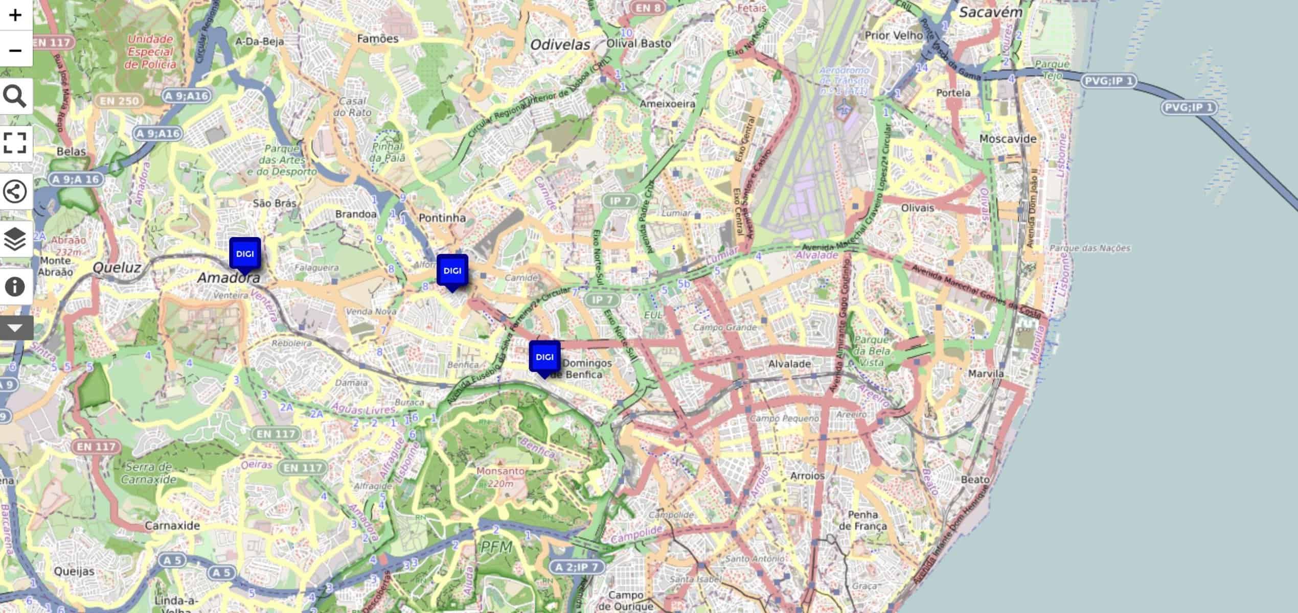 Este mapa diz-lhe onde estão todas as antenas da DIGI! - Leak