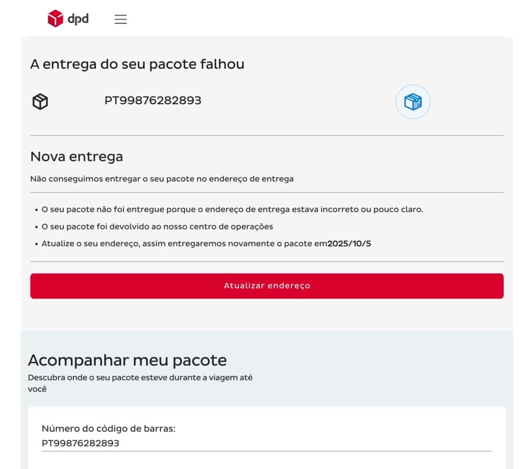 Esta SMS da DPD pode roubar-te o cartão e está a enganar muitos - Leak